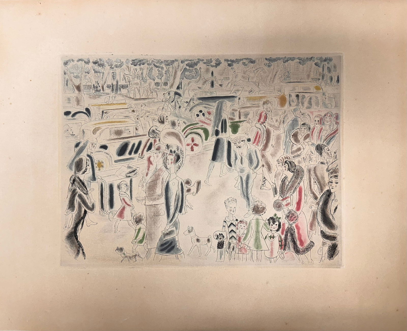 Charles Laborde French Artist Art Deco Hand Colored Etching Auction