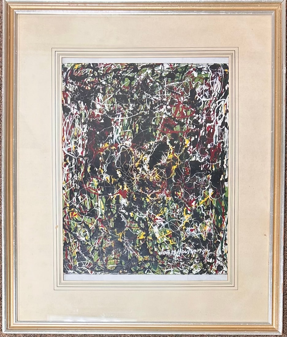 Mcm American School Florida Artist James Houser Oil Painting Abstract ...