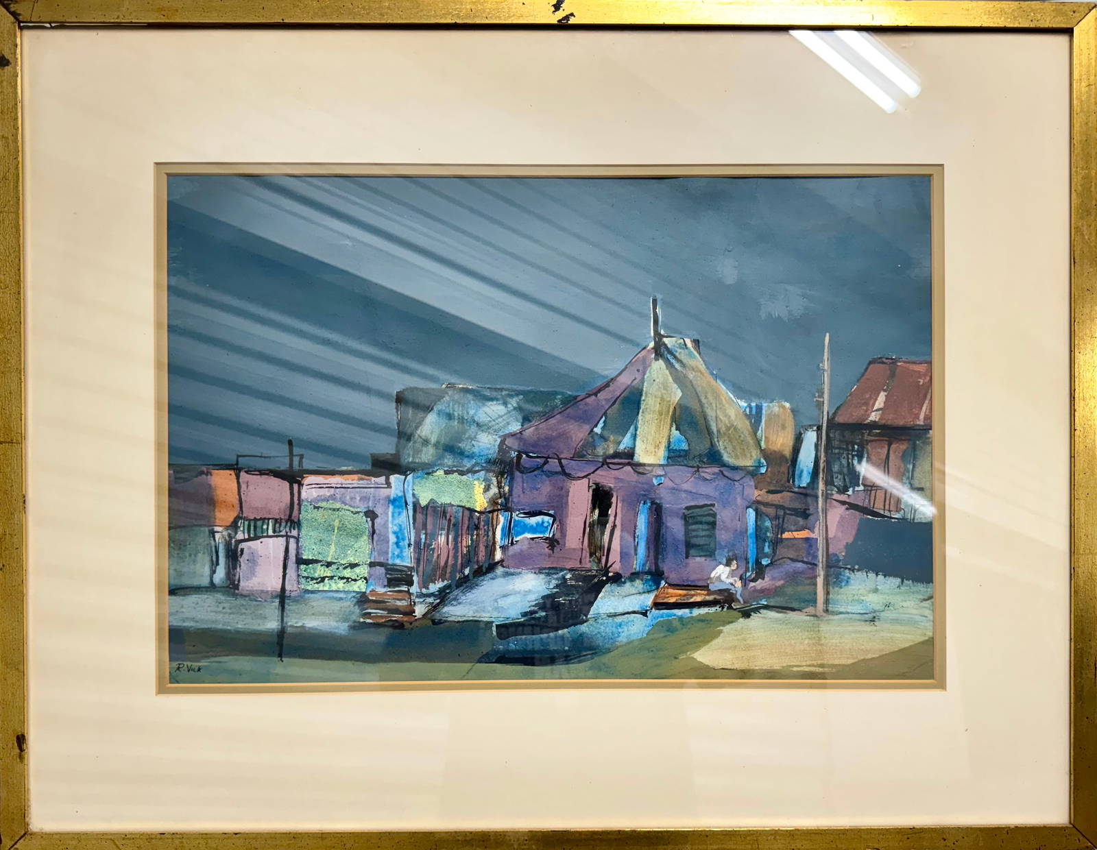 Vintage American School Virginia Artist Robert Vick Early Original ...