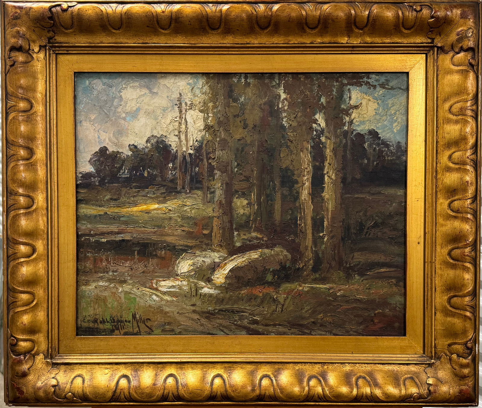 Antique American School Impressionist California Artist Ralph Davidson ...