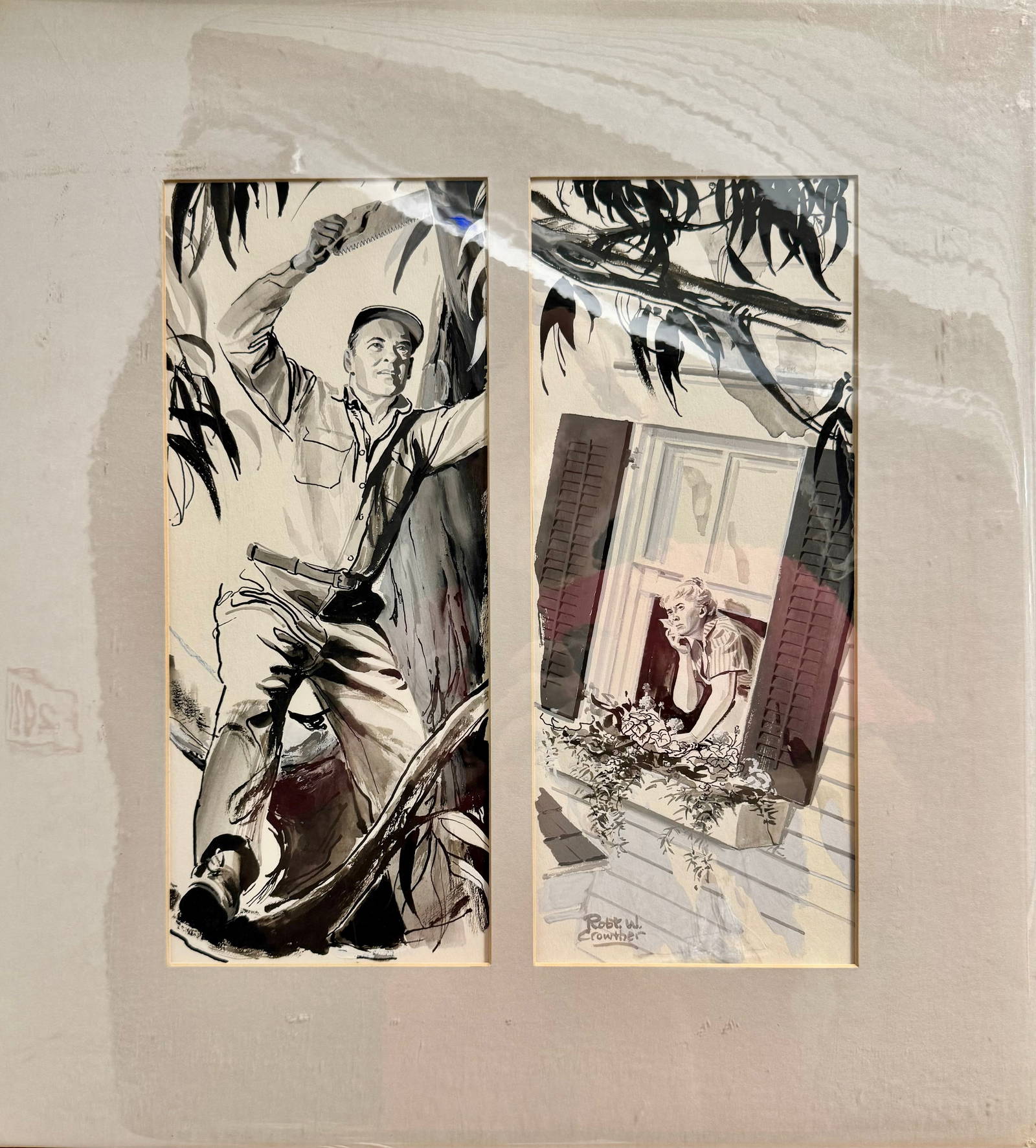 Vintage Saturday Evening Post Illustraion Robert Crowther Watercolor ...