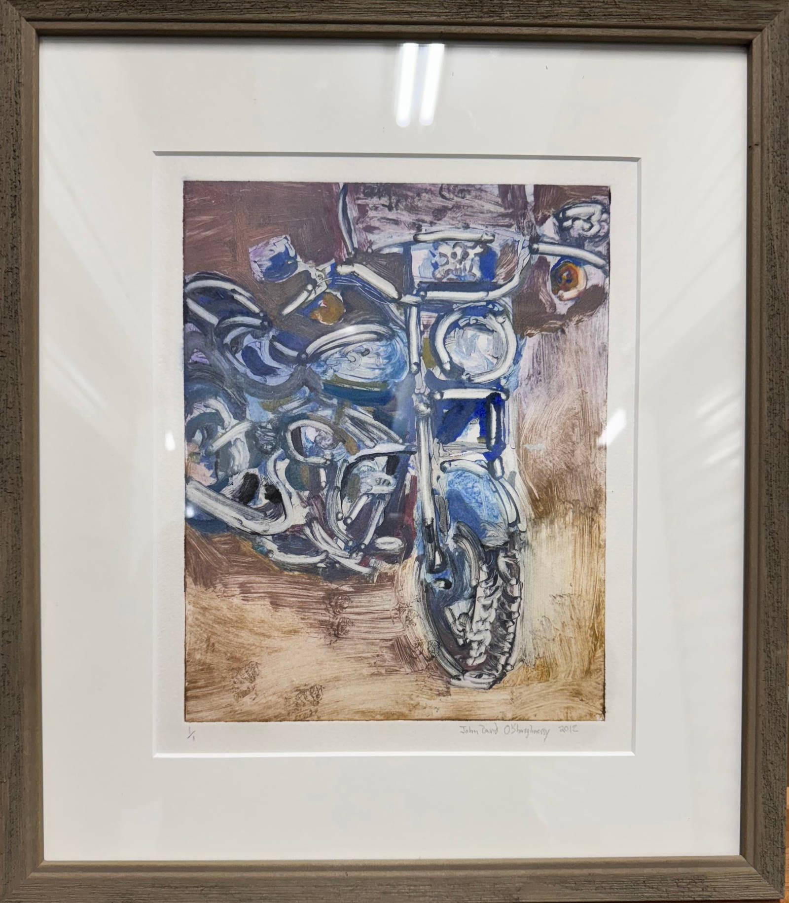 John David O'shaughnessy Monotype Motorcycle Signed Auction