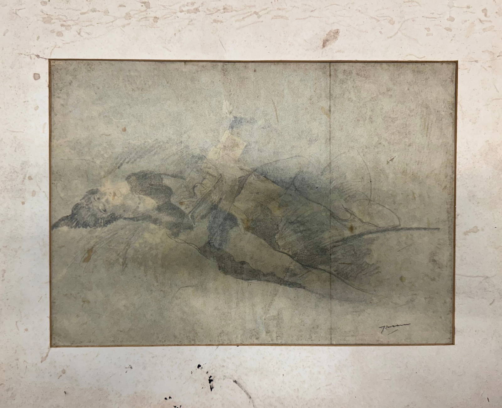 Vintage French Artist Jules Pascin Pencil Sketch Signed Auction