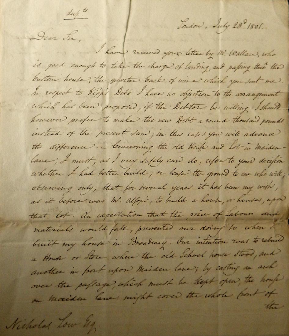 Diplomat Rufus King Letter Signed