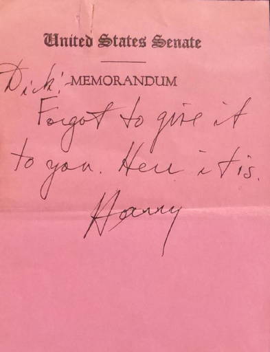 Harry S Truman Autograph Note Signed