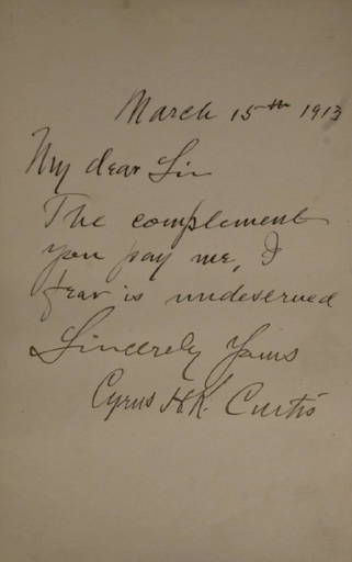 Publisher Cyrus H K Curtis Als