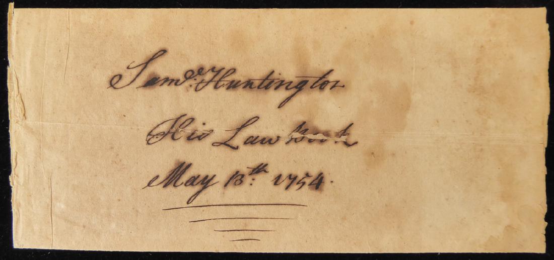 Conn Signer SAMUEL HUNTINGTON - Cut Signature