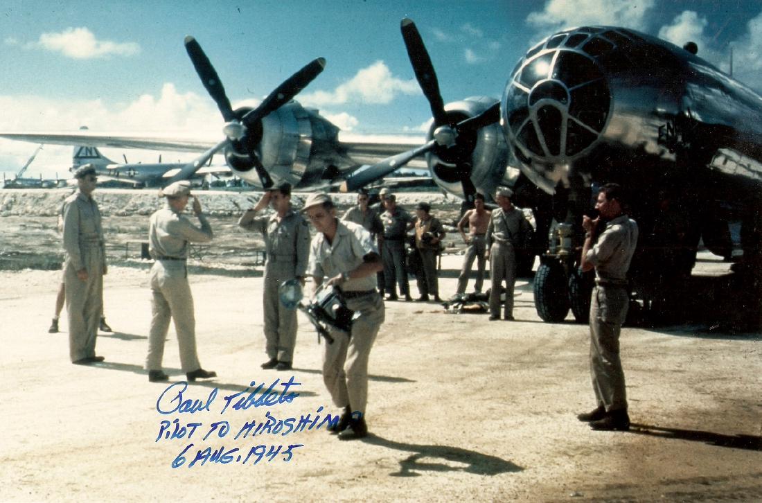 PAUL TIBBETS - Color Photo of Award Ceremony Signed