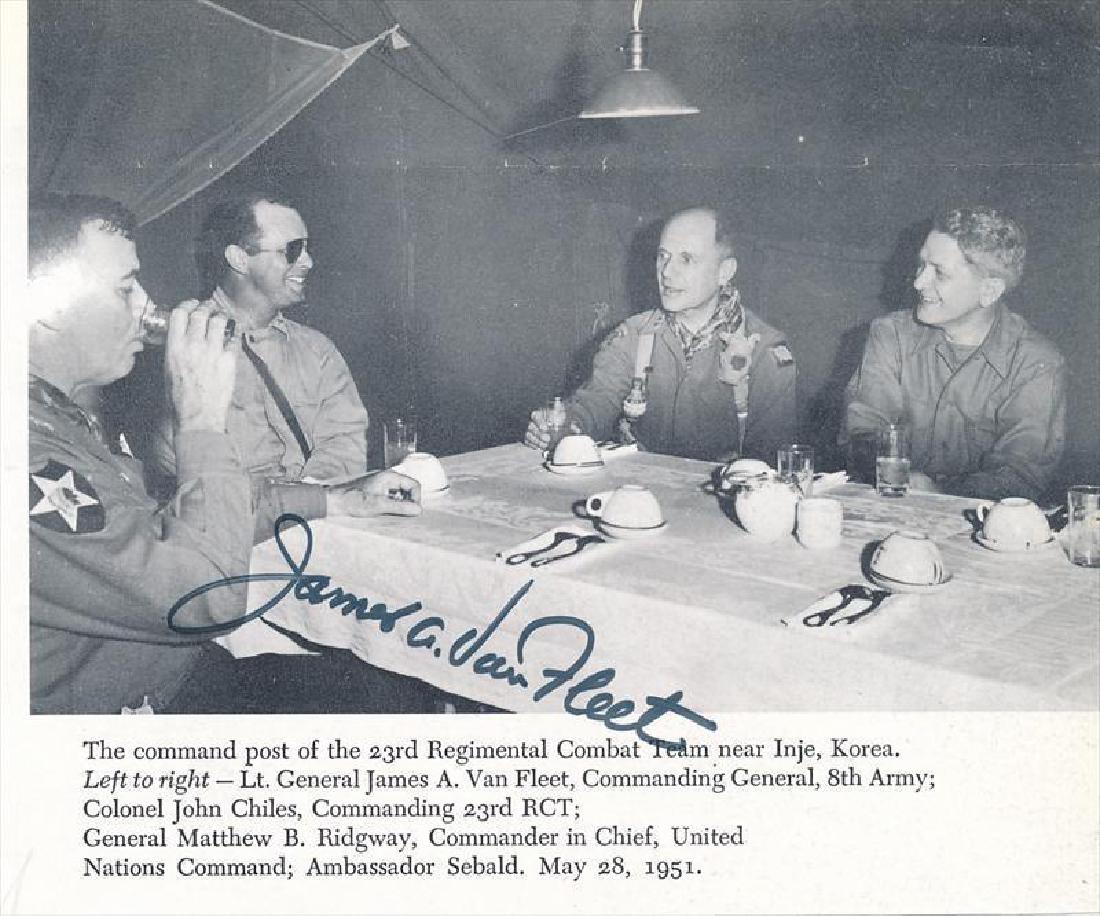 General JAMES VAN FLEET - Book Photo Signed