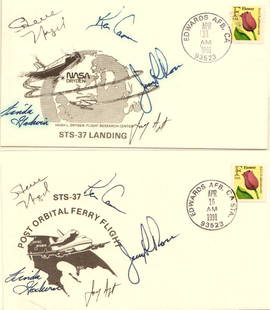 5 Early Shuttle Mission Crew Signed Covers