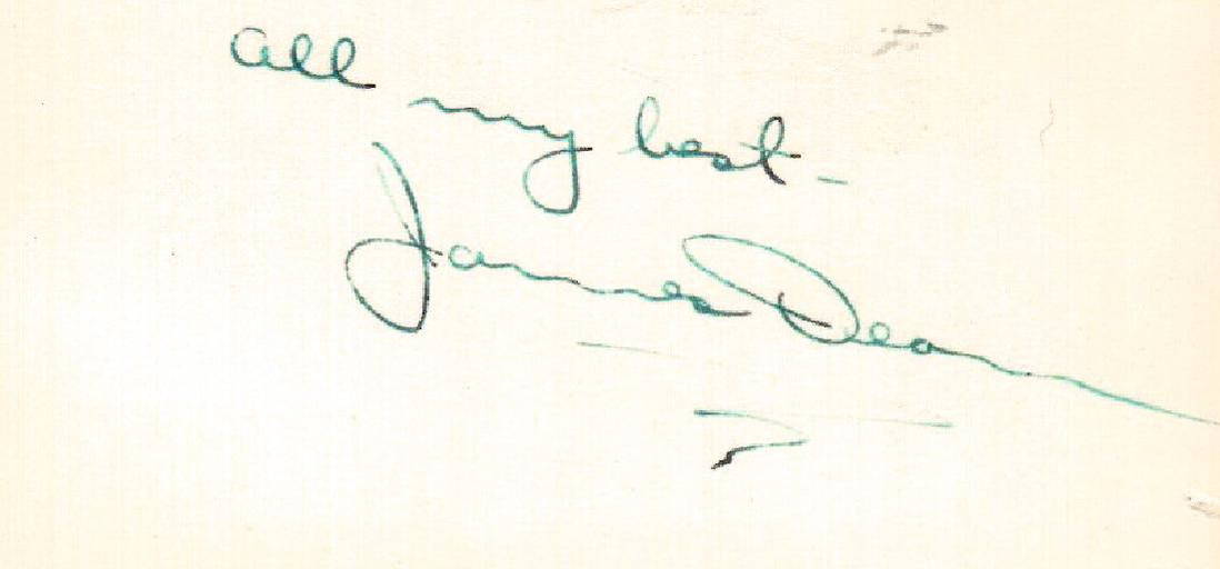 Actor James Dean Card Signed