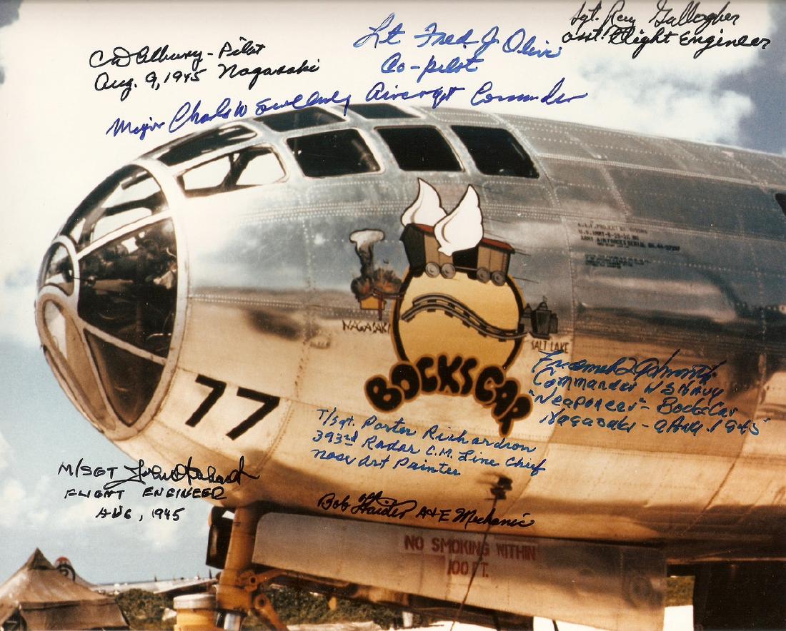 BOCKSCAR - Plane Photo Signed by Eight Crew Members