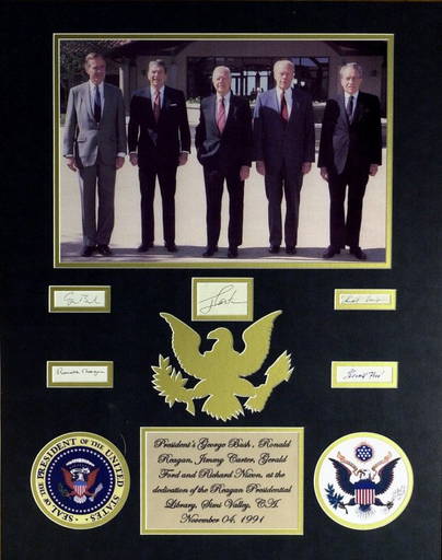 122: FIVE PRESIDENTS - Photo with Signatures, Framed - Apr 14, 2007 ...