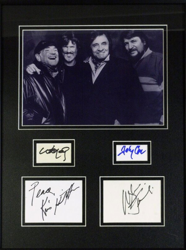 485: HIGHWAYMEN - Signatures Of All Four - Framed
