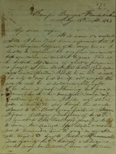 Soldier Letter Camp Granger, Tennessee 1863