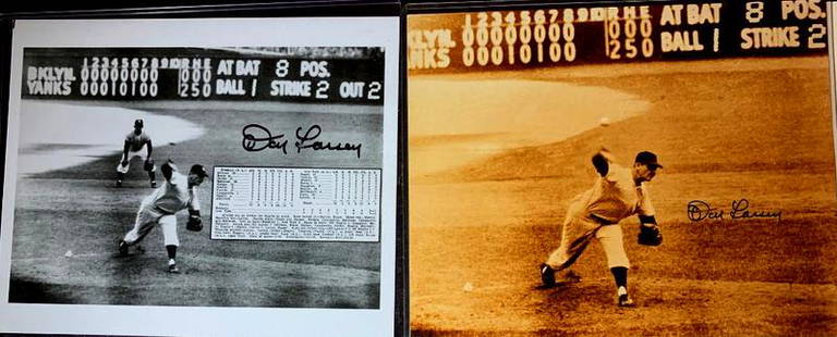 Autographed Don Larsen Perfect Game Photo