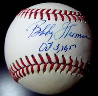 Giants Player Bobby Thomson Signed Baseball
