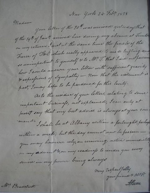 5: Vice Pres, Hamilton Duel AARON BURR - Letter Signed
