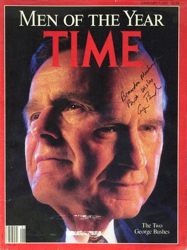 Pres George Hw Bush Complete Time Mag Signed