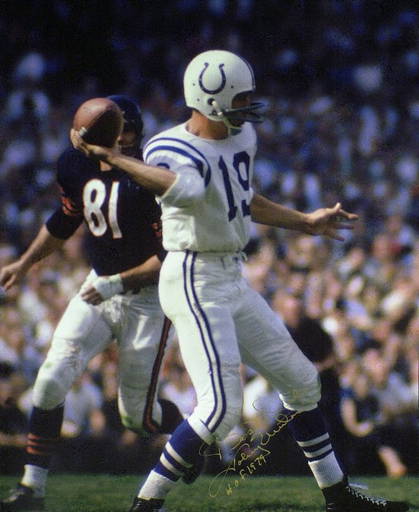 Colt Qb Johnny Unitas Large Photo Signed