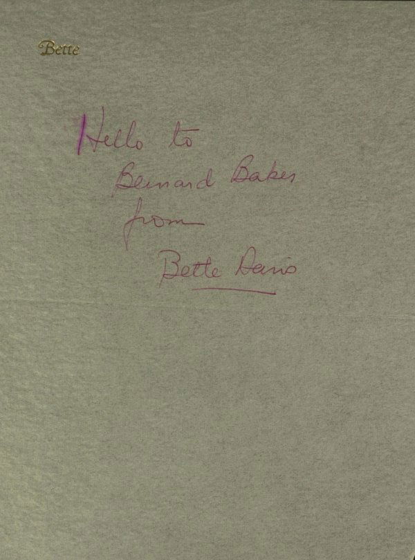 648: Actress BETTE DAVIS - Autograph Note Signed