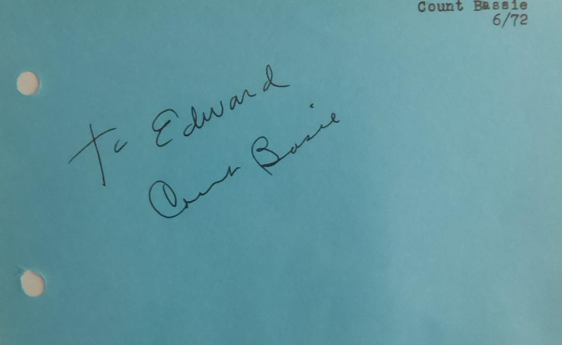 Pianist, Songwriter Count Basie Album Page Signed
