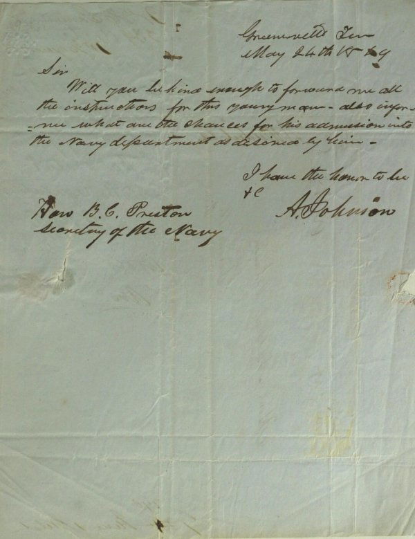 60: President ANDREW JOHNSON - Autograph Ltr Signed
