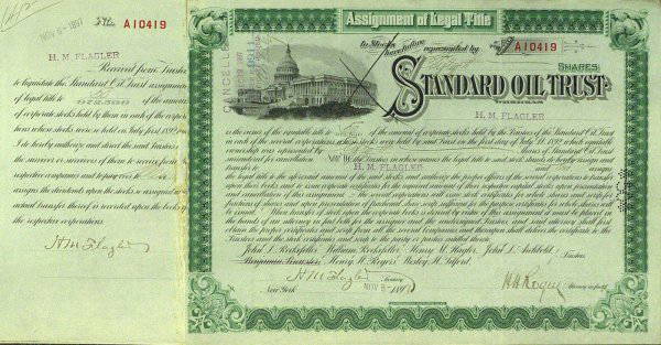 Oil Man Henry Flagler Standard Oil Stock Signed