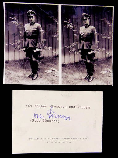 German SS Officer OTTO GUNSCHE - Card Signed (#0593) on May 26, 2022 ...