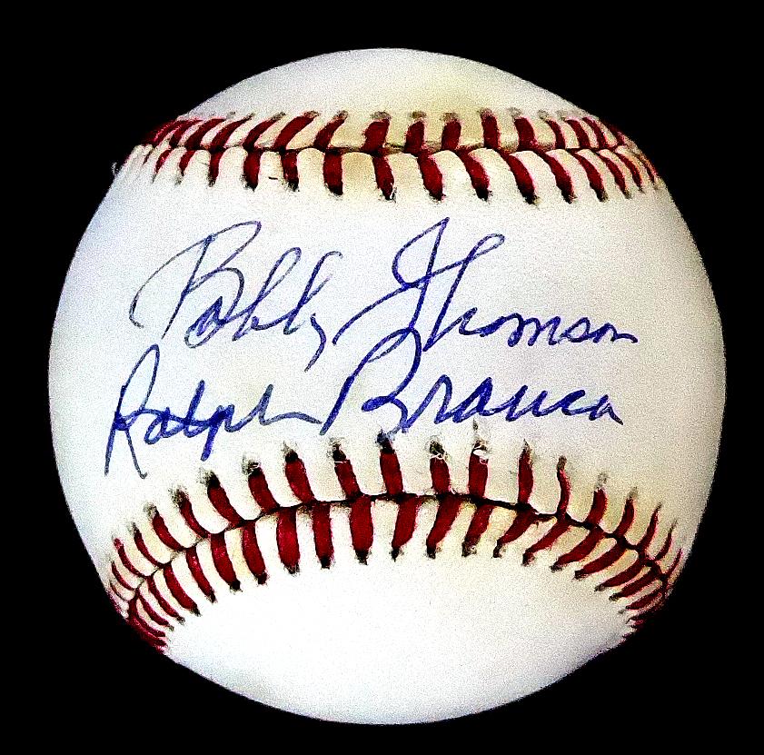 BOBBY THOMPSON and RALPH BRANCA - Baseball Signed (#0796) on Jun 04 ...