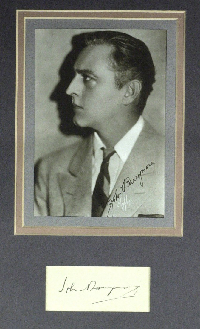 19: Actor JOHN BARRYMORE - Matted Signature