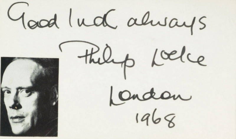 Jas Bond:thunderball Philip Locke Card Signed