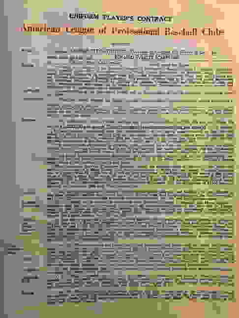 1963 Major League Baseball Player Contract Auction