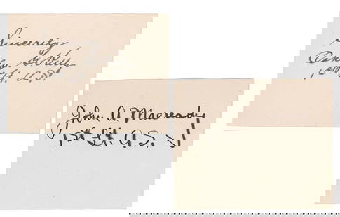 Taylor, "buck" Signed And Framed Card Auction