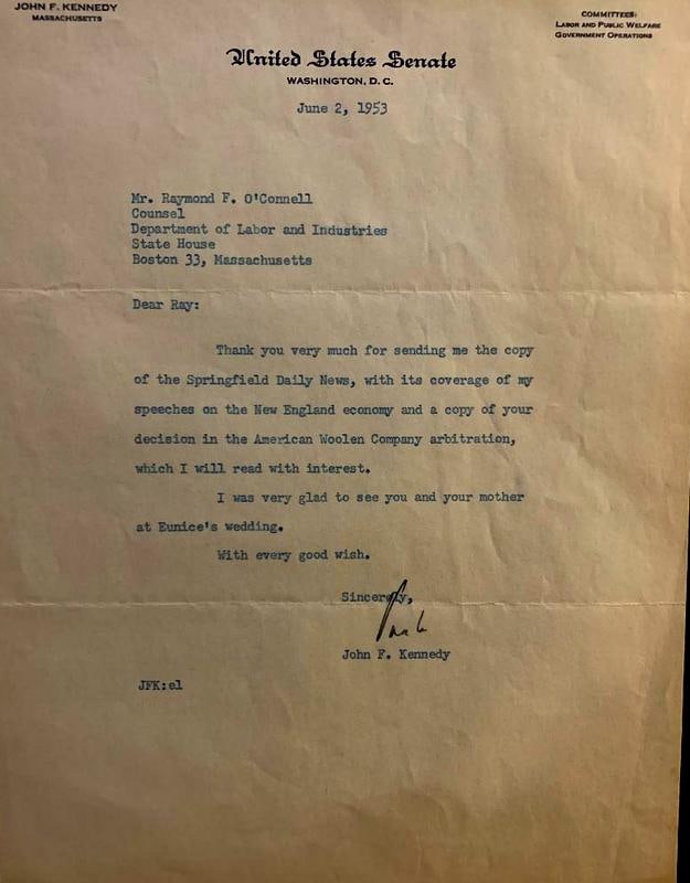 Kennedy, John F Signed (jack) Letter As Senator Auction