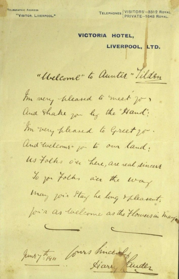 Scottish Actor HARRY LAUDER - ALS and Photo Signed