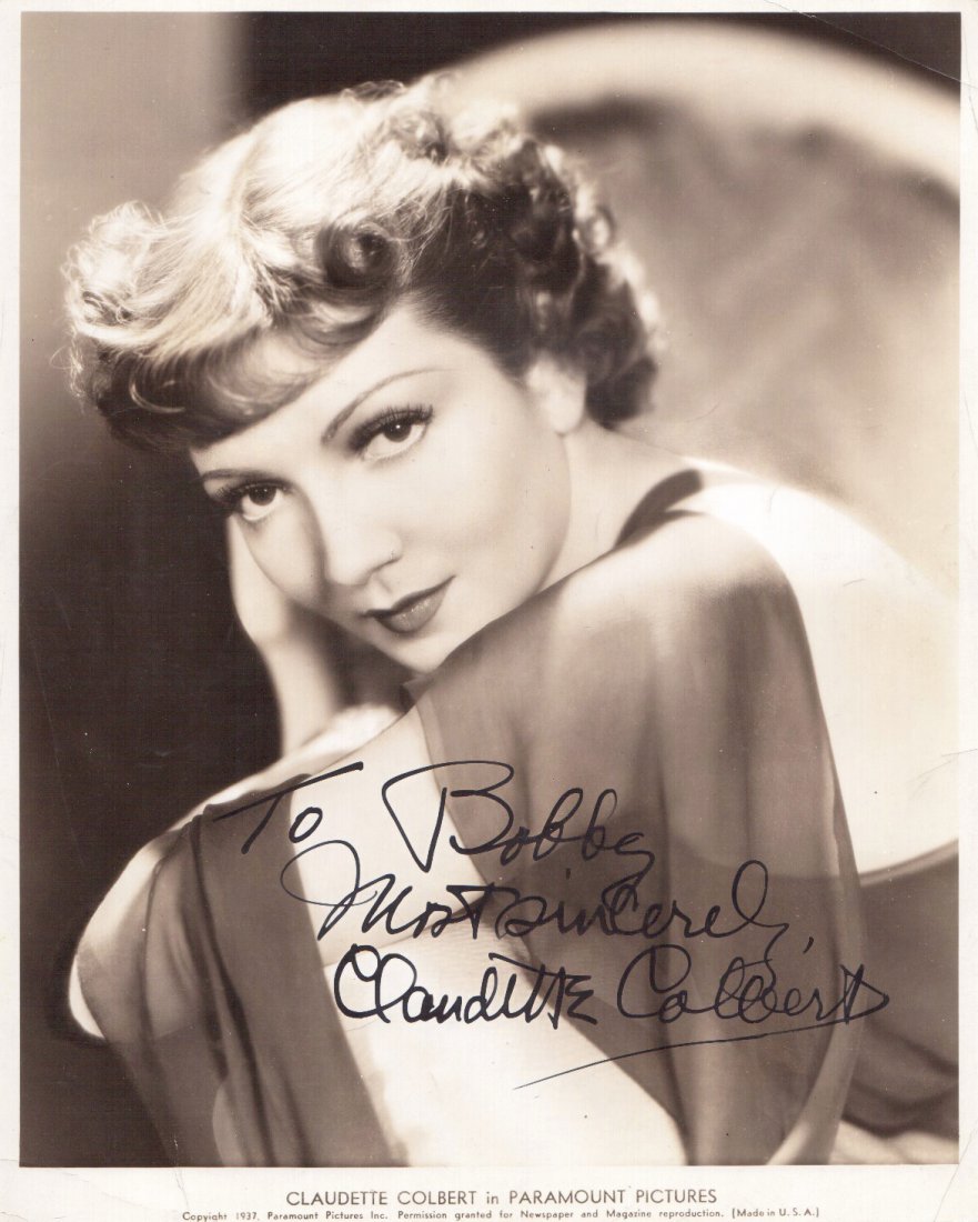 French Actress Claudette Colbert Photo Signed