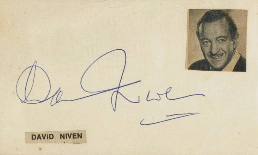 British Actor David Niven Card Signed