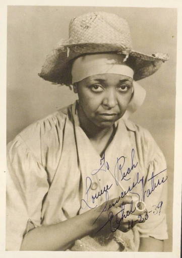 Bues Singer, Actress Ethel Waters Photo Signed