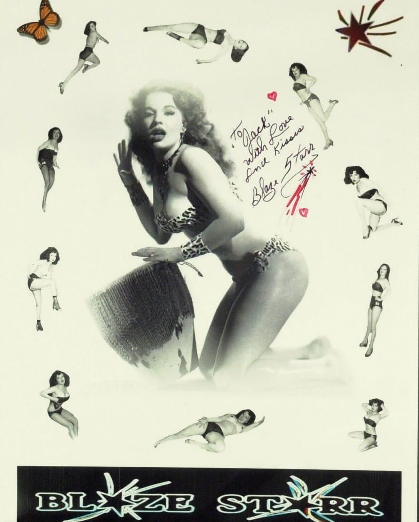 Stripper Blaze Starr Composite Topless Photo Signed Feb 20 2014