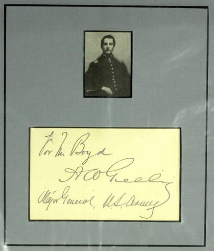 Union Gen, Explorer Adolphus Greely Card Signed