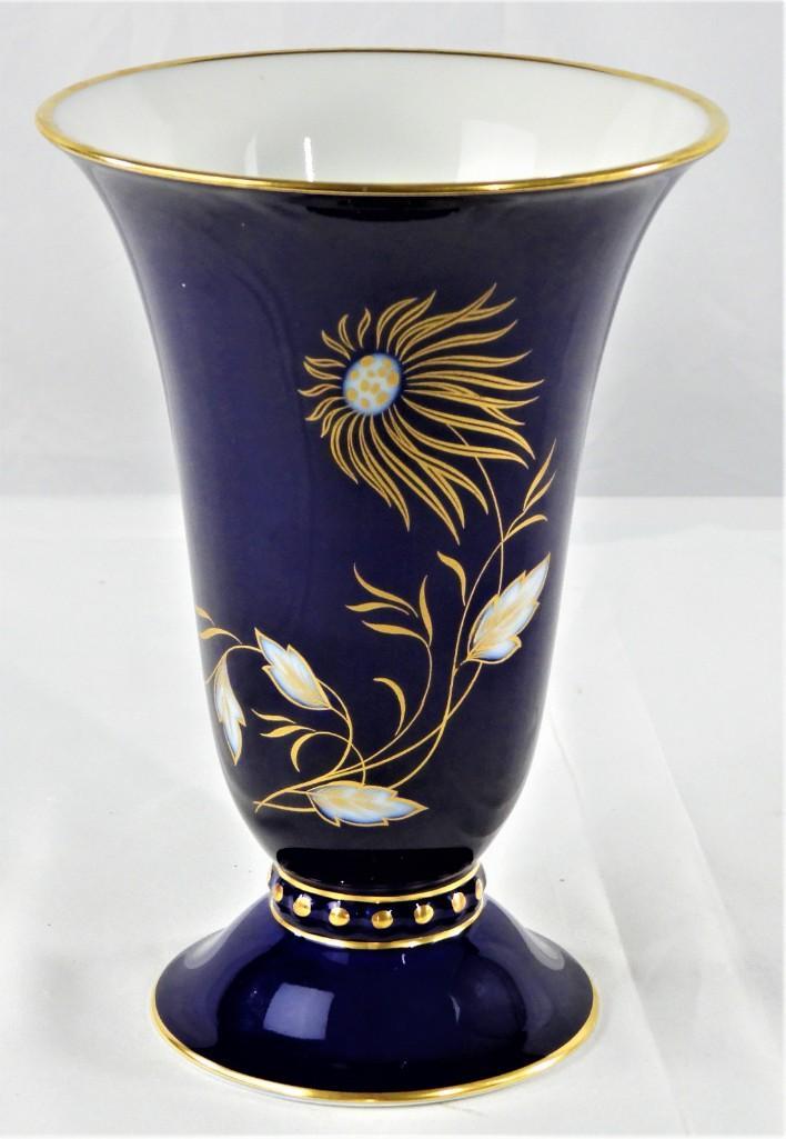Echt Kobalt Germany Cobalt Blue And Gold Decorated Vase