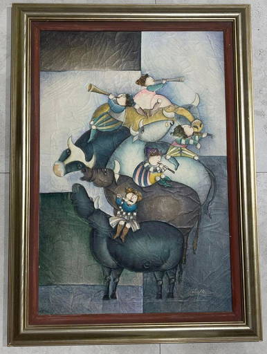 Framed Oil On Canvas Painting Signed Joyce Roybal