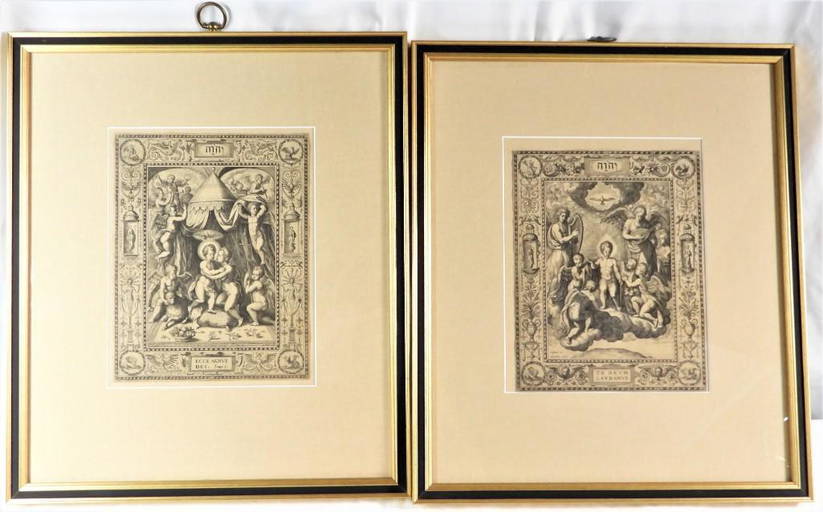 Wierix, Pair Of Black & White Engavings After The Drawing Of Crispin ...