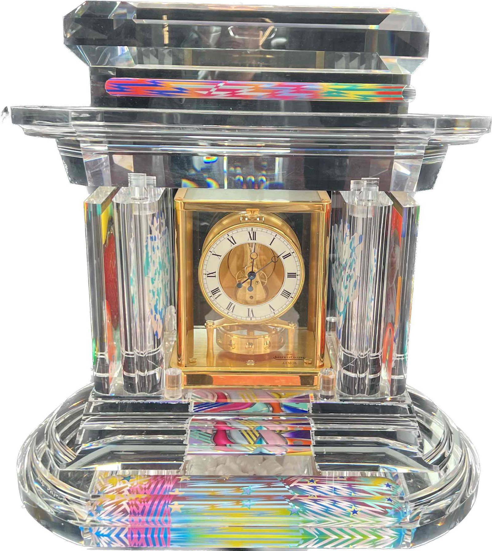 Large Acrylic Sculpture, Summit Clock By Yankel Ginzburg Auction