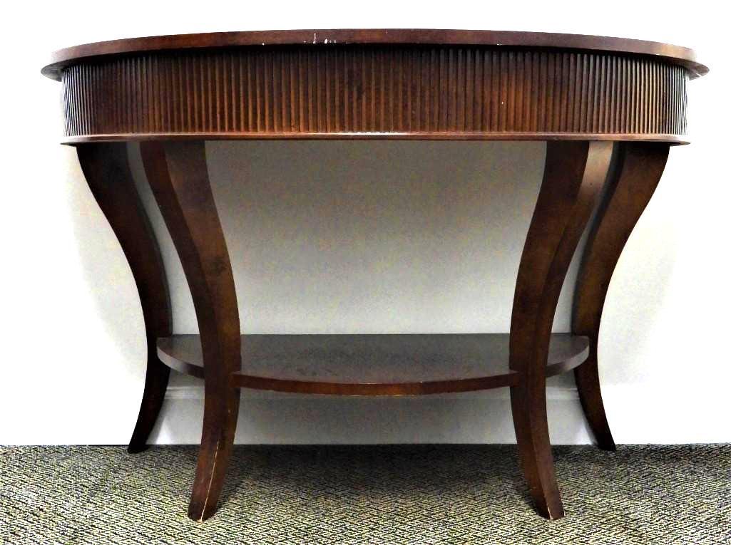 Lanes Half Moon Wood Table Auction