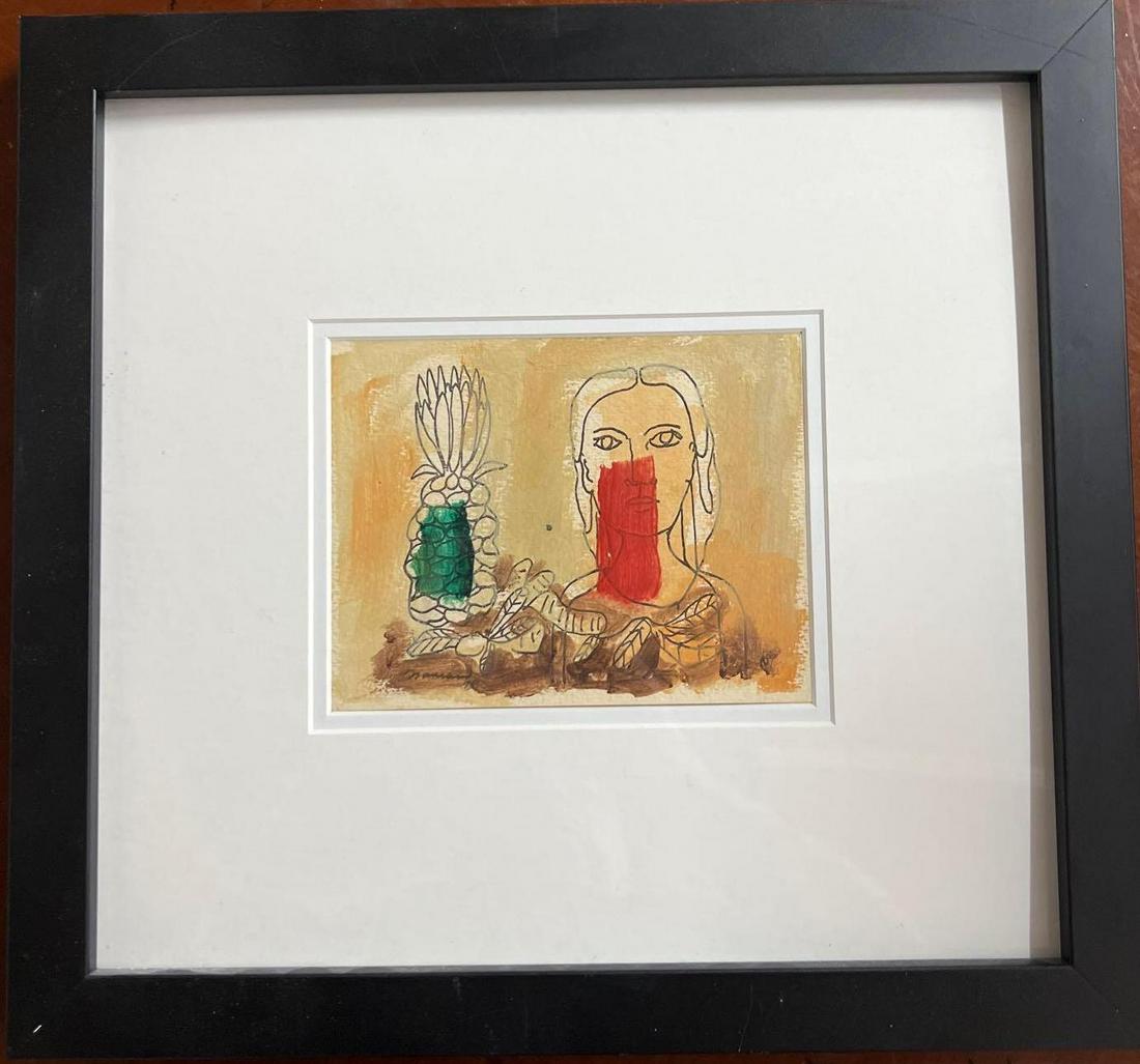 Mariano Rodriguez. (1912-1990) Cuban Artist Framed Mixed Media On Paper ...