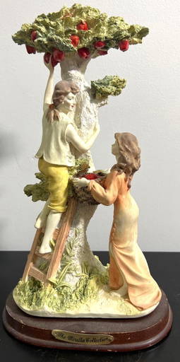 Porcelain Figurine Man With Woman Under Apple Tree