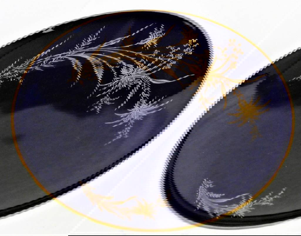 Echt Kobalt Germany Cobalt Blue And Gold Decorated Round Plate Auction