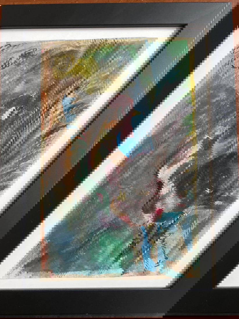 Mariano Rodriguez.(1912-1990 ) Cuban Artist Framed Mixed Media On Paper ...